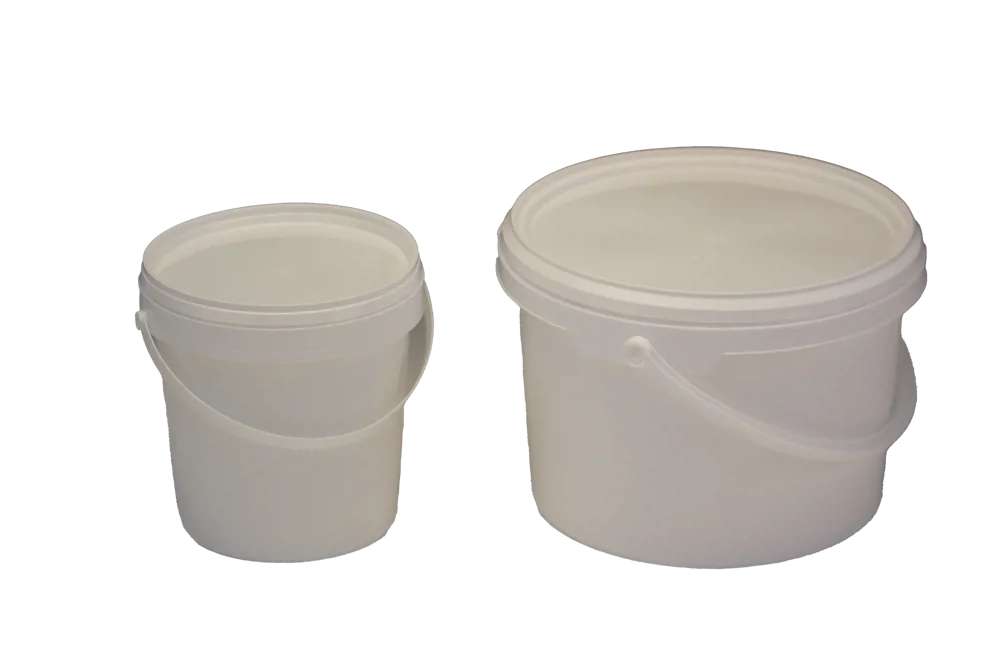 Kunststof emmer met deksel en hengsel - 1 liter