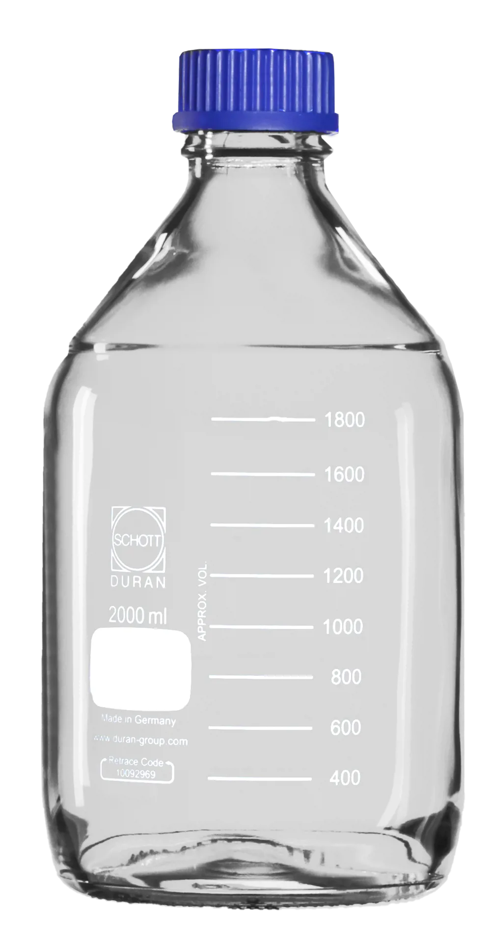 Standflaske, 2000 mL, GL45 Skruelåg - DURAN