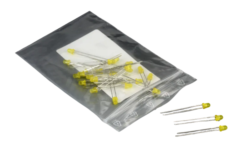 Lysdiode, Gul, 3mm, 20mA - Dioder & Optiske Komponenter - Frederiksen Scientific