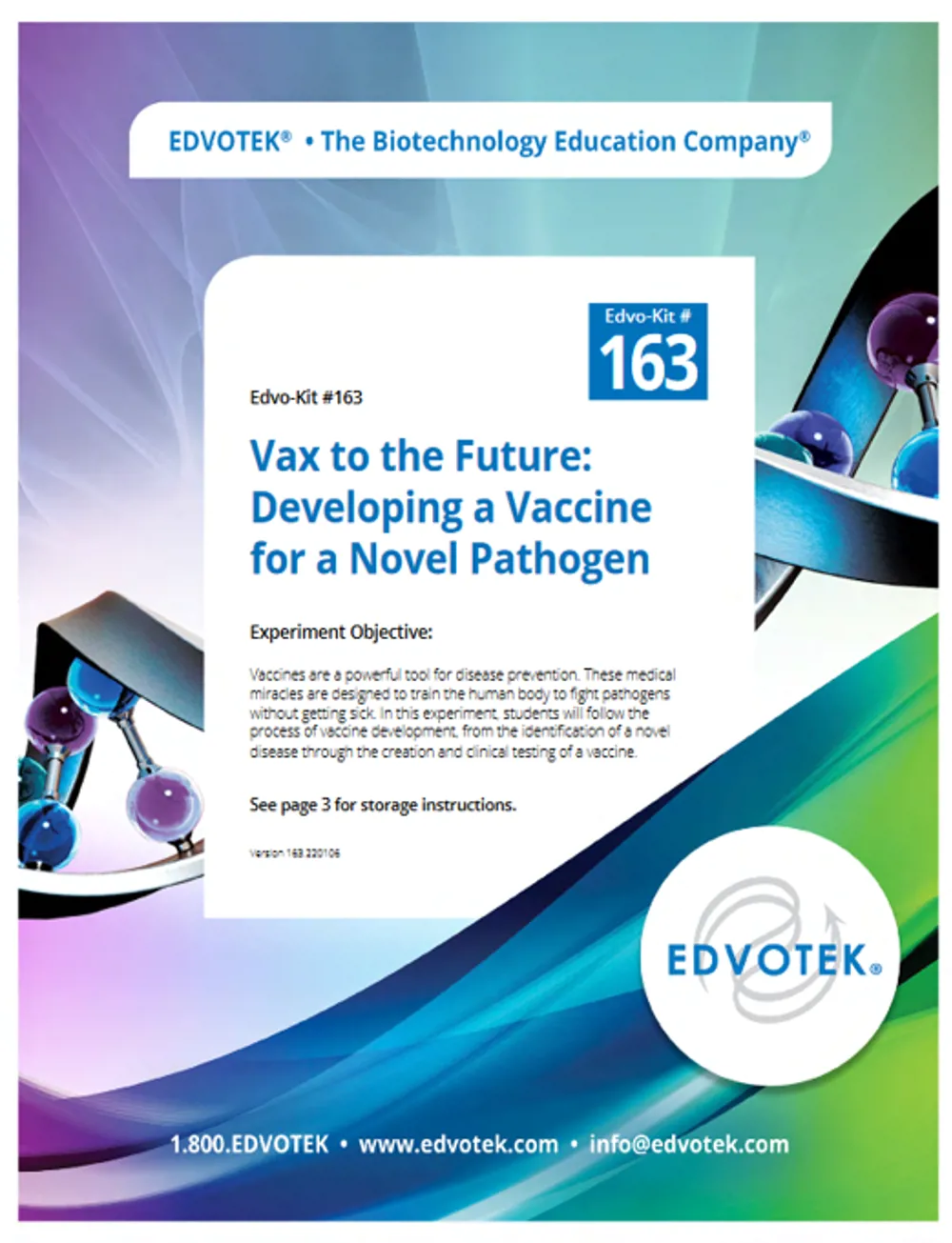 Edvotek kit 163 Vaksiner – vaksineutvikling til biologi